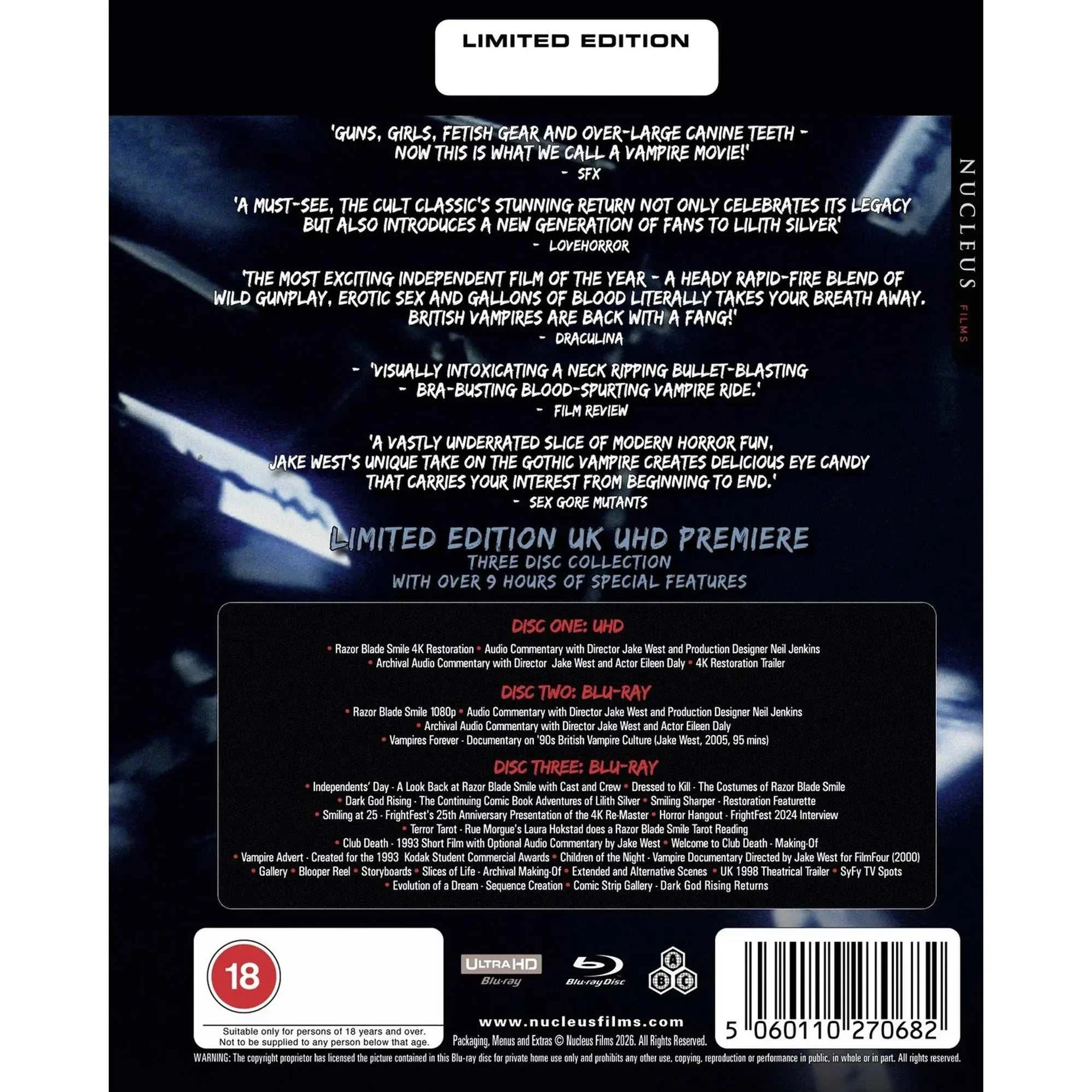 Razor Blade Smile Limited 4K UHD + Blu-Ray w/ Slipcover (Screenbound)